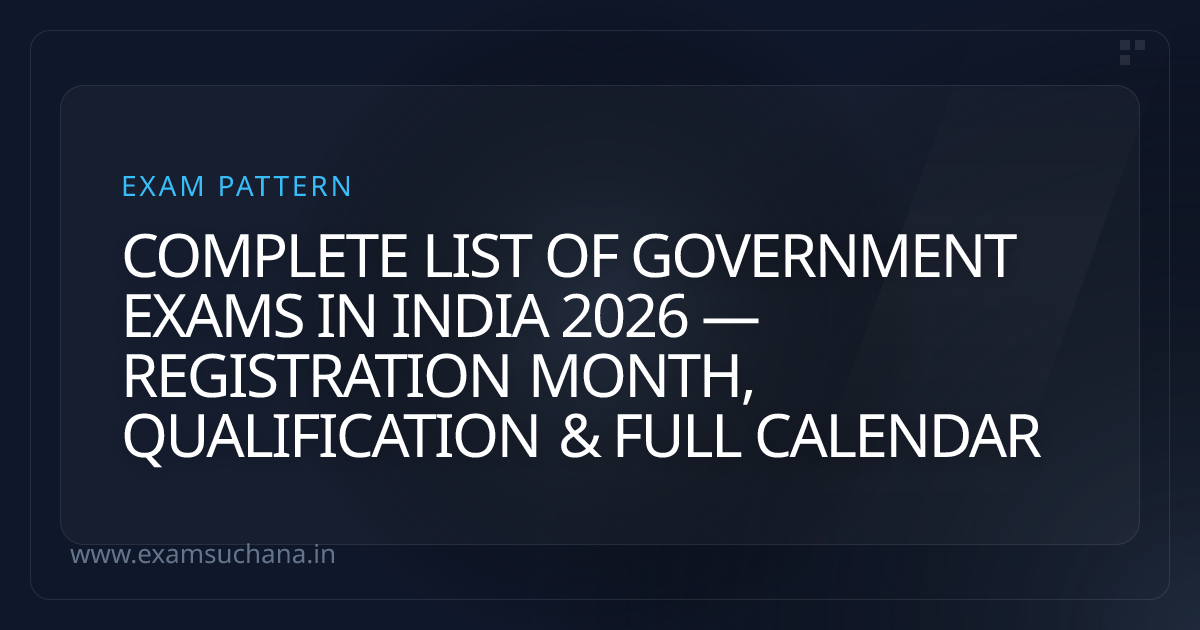 Complete List of Government Exams in India 2026: Registration Dates ...